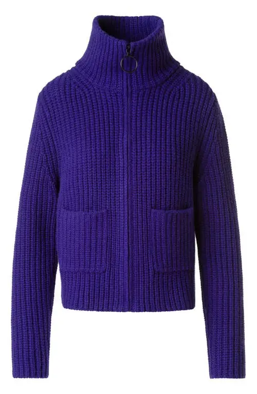 Akris Chunky Virgin Wool & Cashmere Zip-Up Cardigan In Ultra
